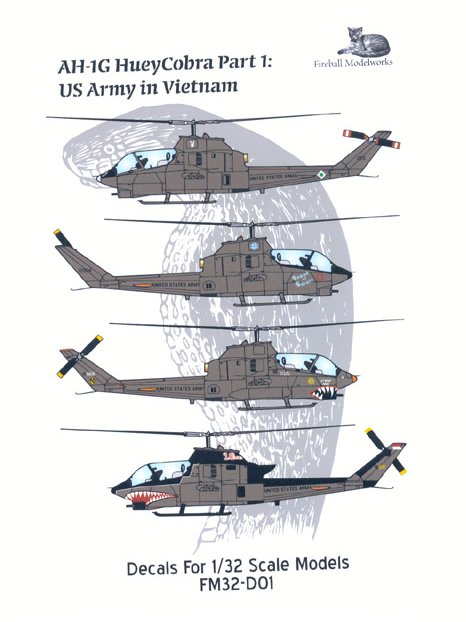 Fireball Modelworks FM32-D01 1/32 Huey/Cobra decal sheet review by Mike ...